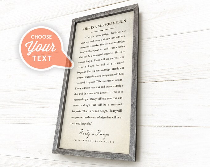 Custom Quote Frame Custom Quote Sign Farmhouse Sign Framed - Etsy
