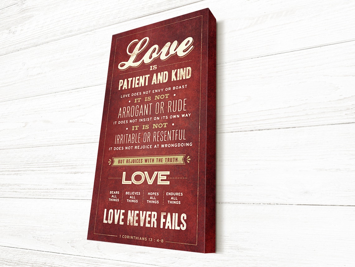 Love is Patient Love is Kind Sign Love Never Fails 1 - Etsy
