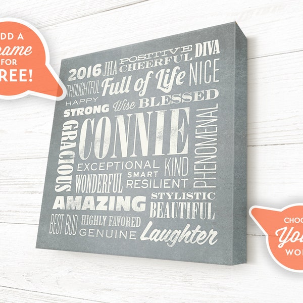 Word Art Canvas - Etsy