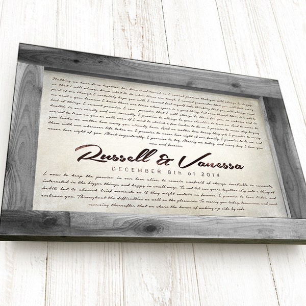 Wedding Vows Framed - Etsy