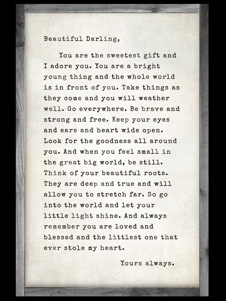 Beautiful Darling Quote Sign Beautiful Darling Framed Canvas | Etsy