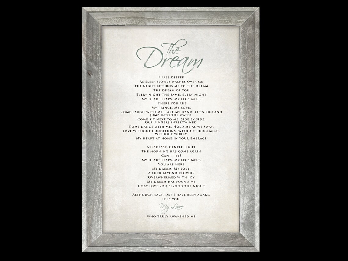 Framed Personalized Canvas Poem Custom Poem Print Custom - Etsy