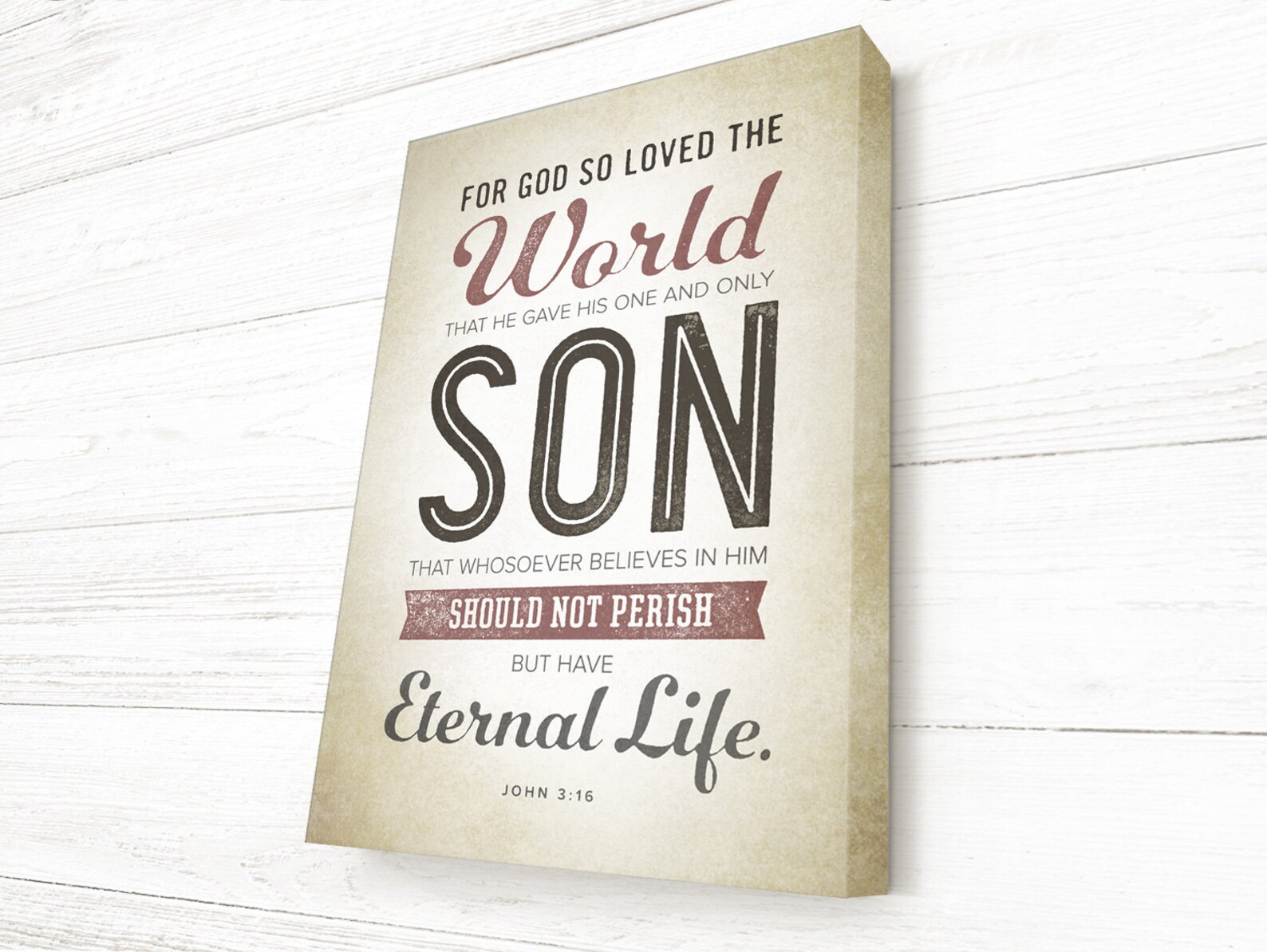 Bible Verse Canvas, Scripture Wall Art, Christian Art, Rustic Vintage ...