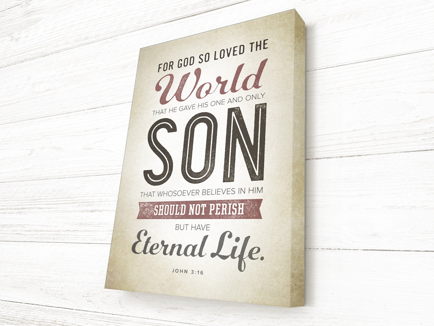 Bible Verse Canvas Scripture Wall Art Christian Art Rustic | Etsy