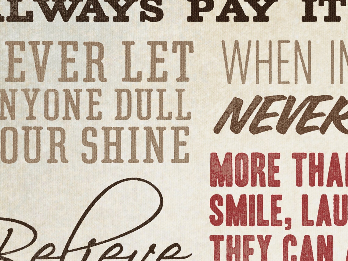 Custom Typography Word Art on Canvas Personalized Quotes | Etsy