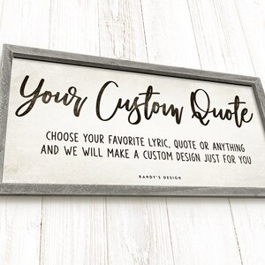 Your Custom Quote Sign, Custom Wood Framed Sign on Canvas, Wall Decor ...