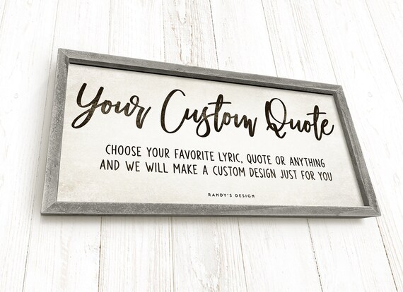 Your Custom Quote Sign Custom Wood Framed Sign on Canvas | Etsy