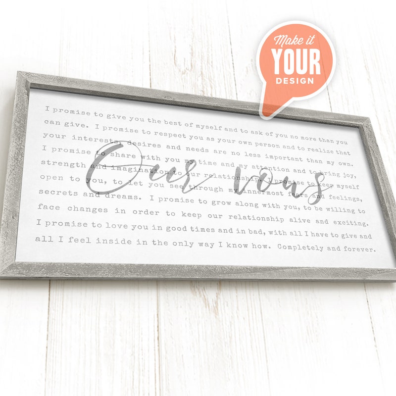 Wedding Vows Framed - Etsy