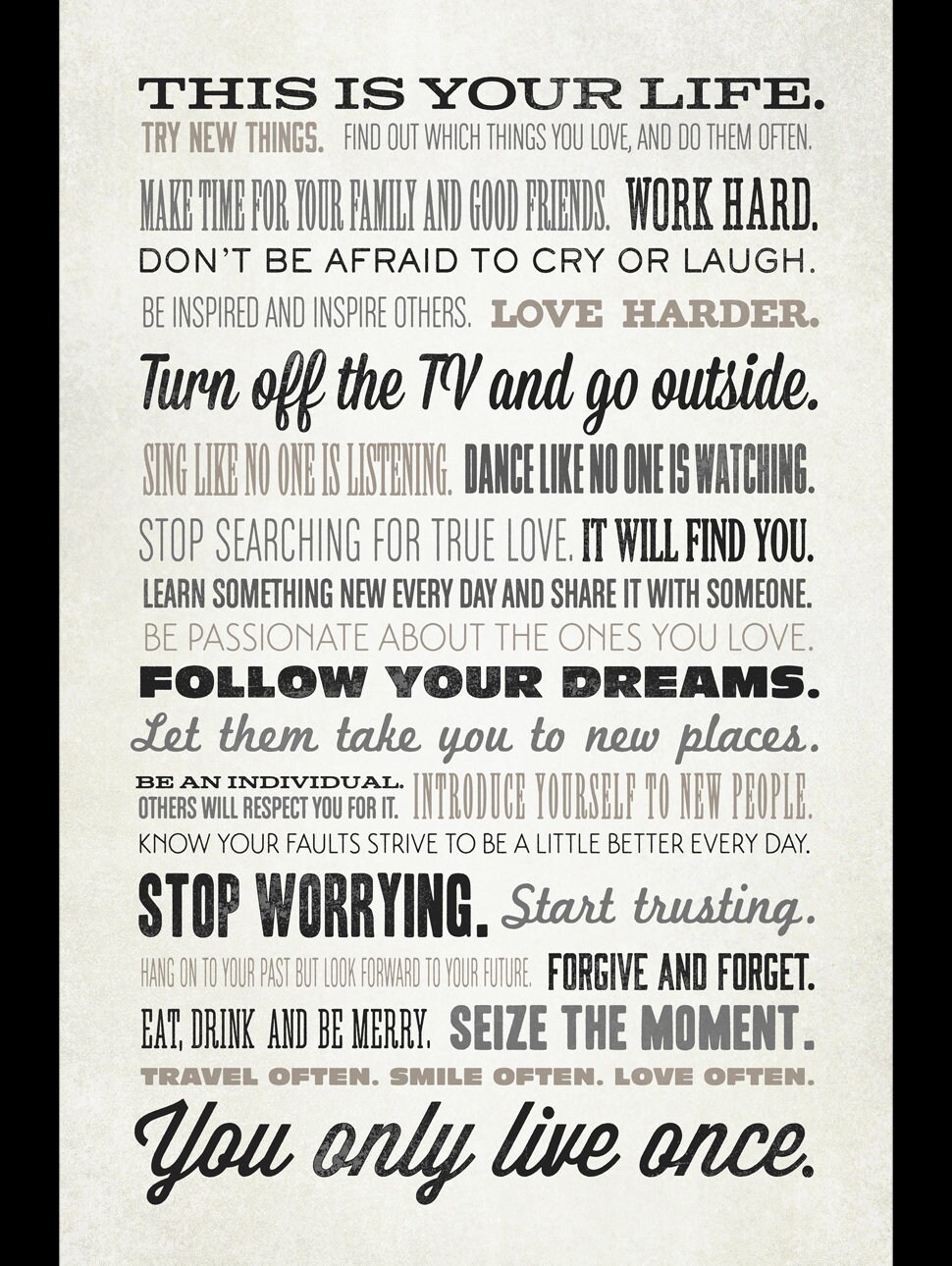 This Is Your Life Sign Inspirational Quote College | Etsy