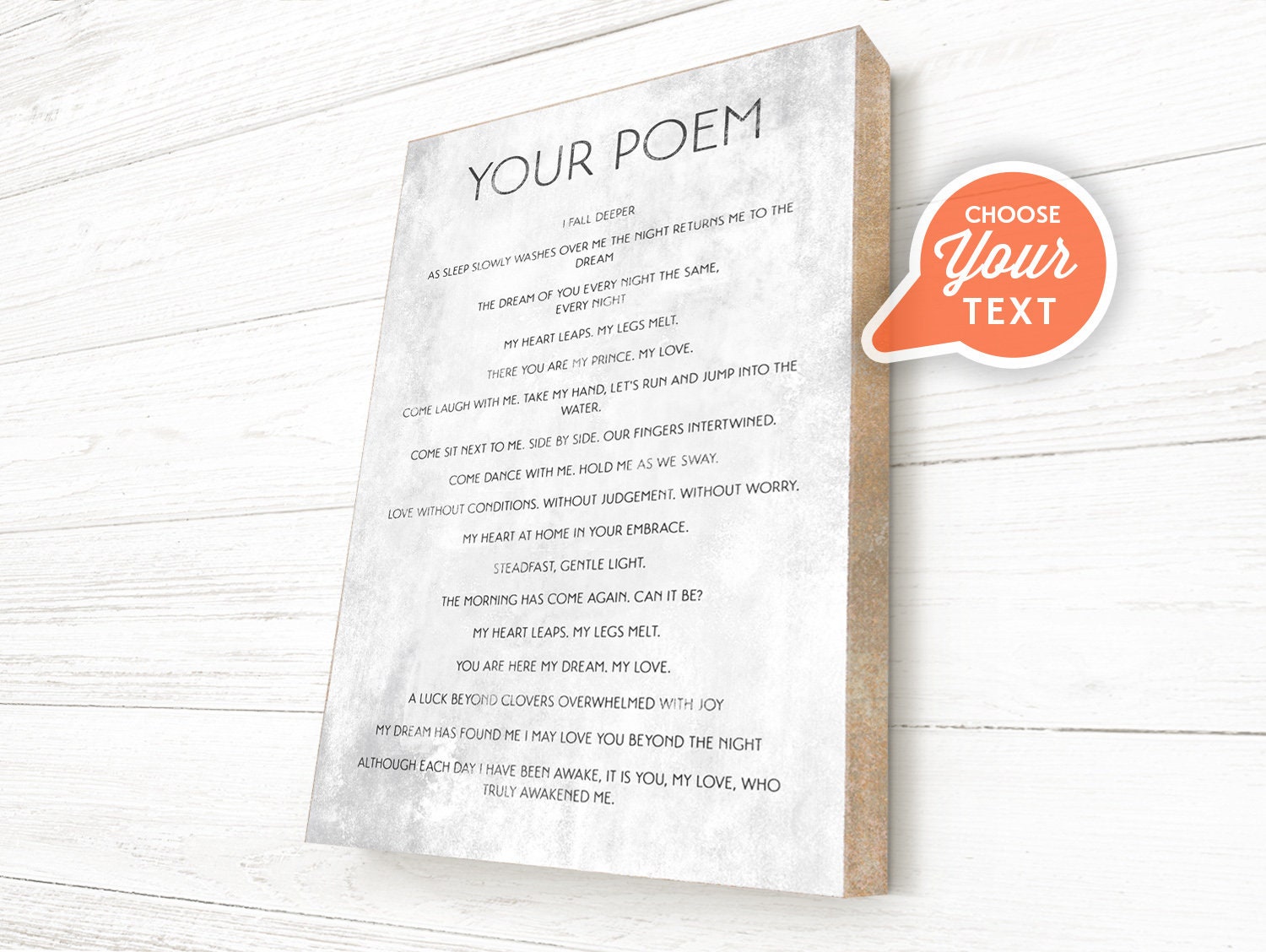 Poem on Canvas Custom Poem Print on Canvas Premium Canvas - Etsy
