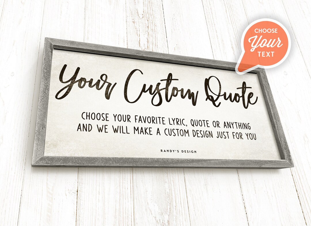 Your Custom Quote Sign, Custom Wood Framed Sign on Canvas, Wall Decor ...