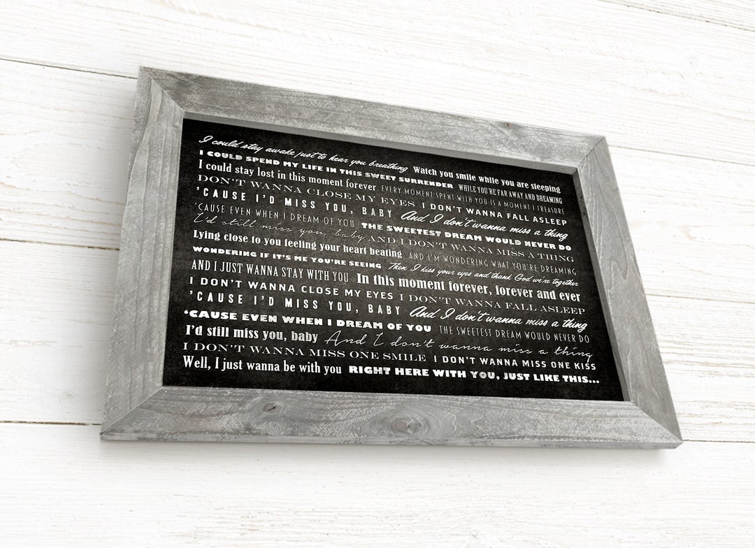 Custom Lyrics Sign, Framed Lyrics, Pick Any Song Lyrics , Premium ...