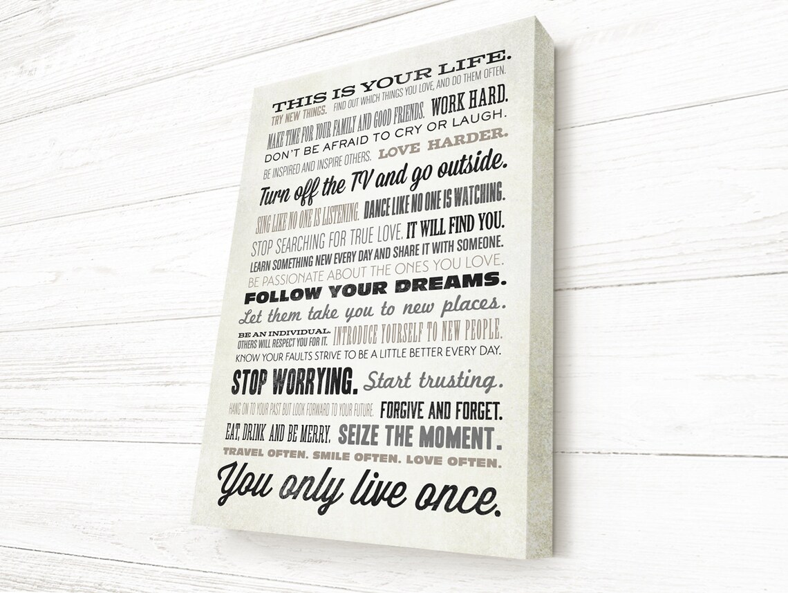 This is Your Life Sign Inspirational Quote College - Etsy