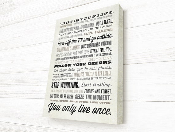 This is Your Life Sign Inspirational Quote College | Etsy
