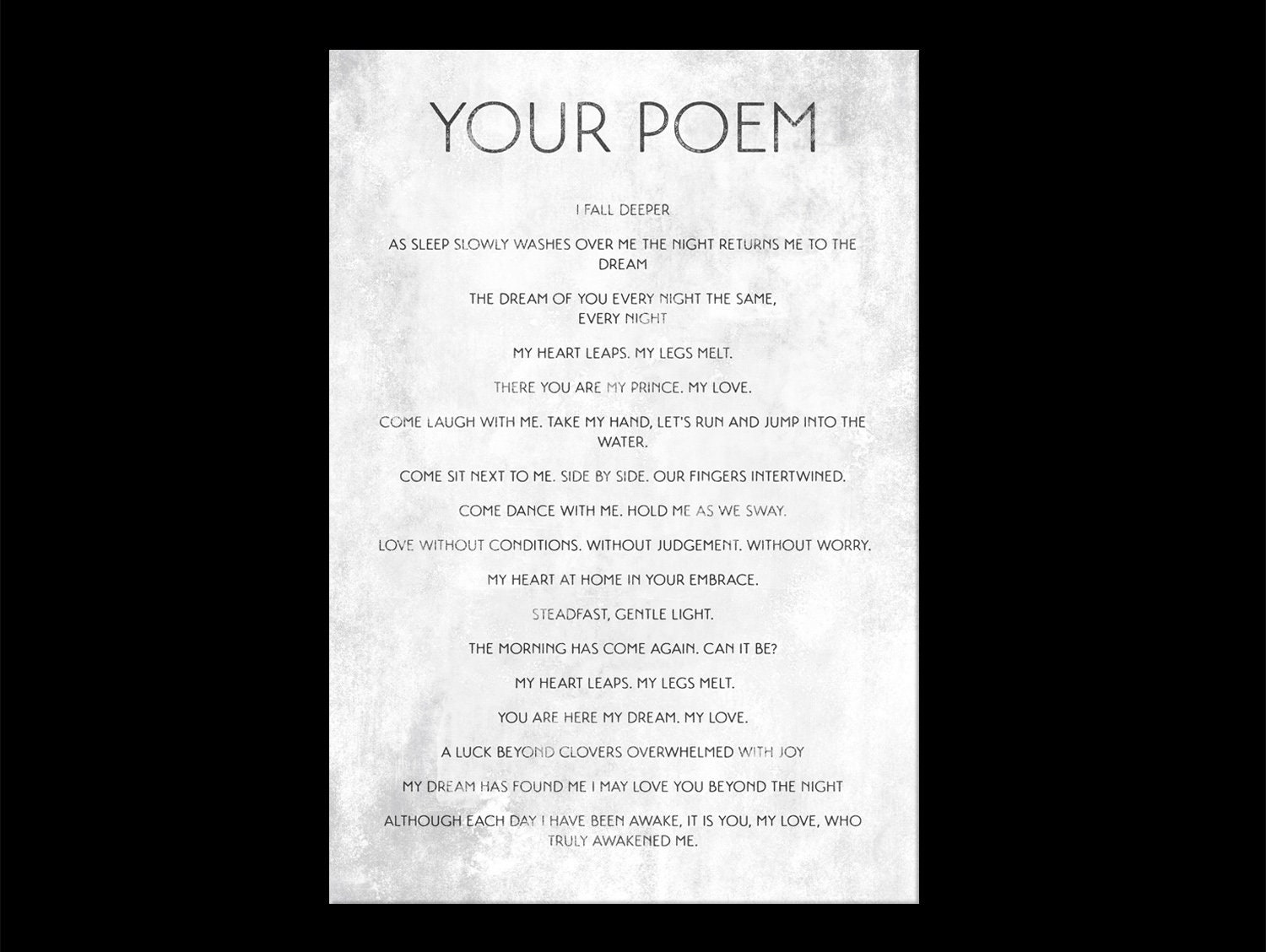Poem on Canvas Custom Poem Print on Canvas Premium Canvas - Etsy