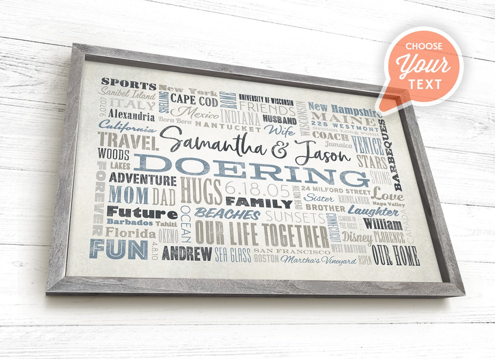 Custom Word Art Framed Word Art Canvas Word Art Wood Word - Etsy