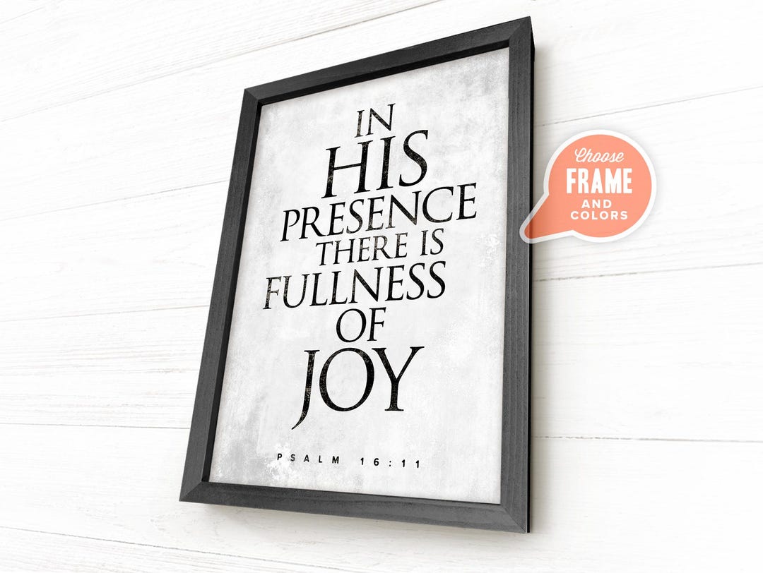 Framed Bible Verse Wall Art, in His Presence There is Fullness of Joy ...