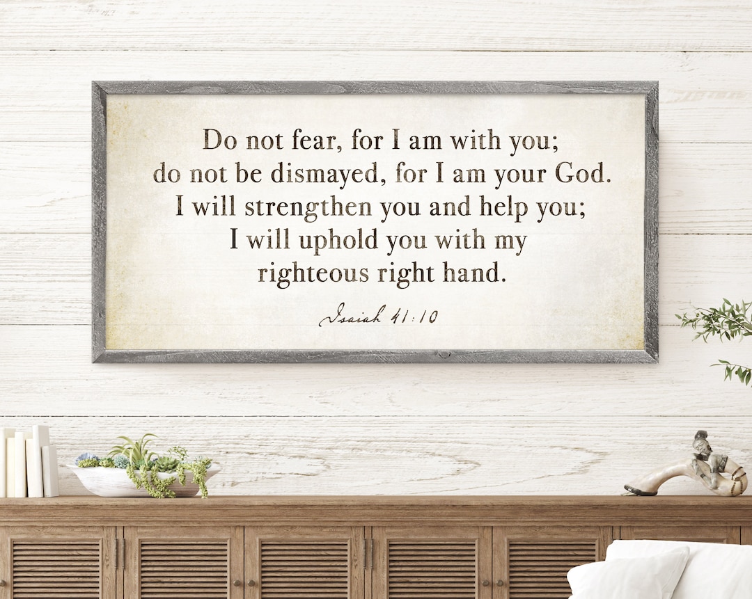 Do Not Fear Sign, Isaiah 41:10, Bible Verse Wall Decor, Scripture Wall ...