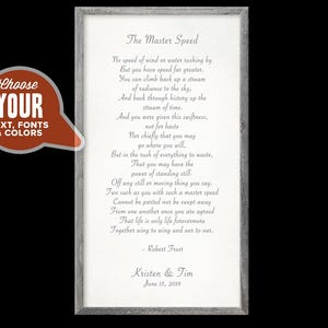 Framed Wedding Poem Gift, Personalized Poem, Anniversary Gift, Love ...
