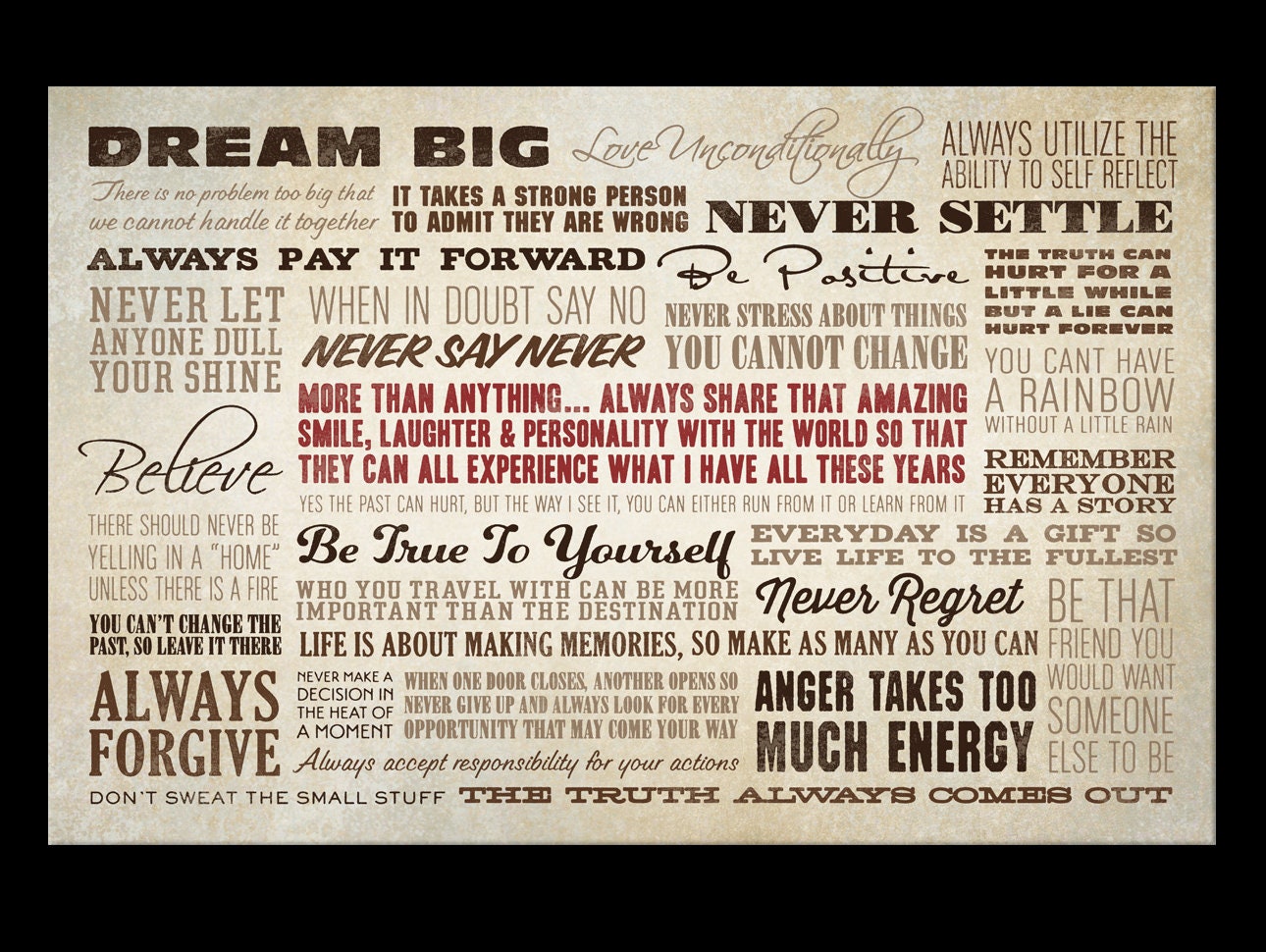 Custom Typography Word Art on Canvas Personalized Quotes | Etsy