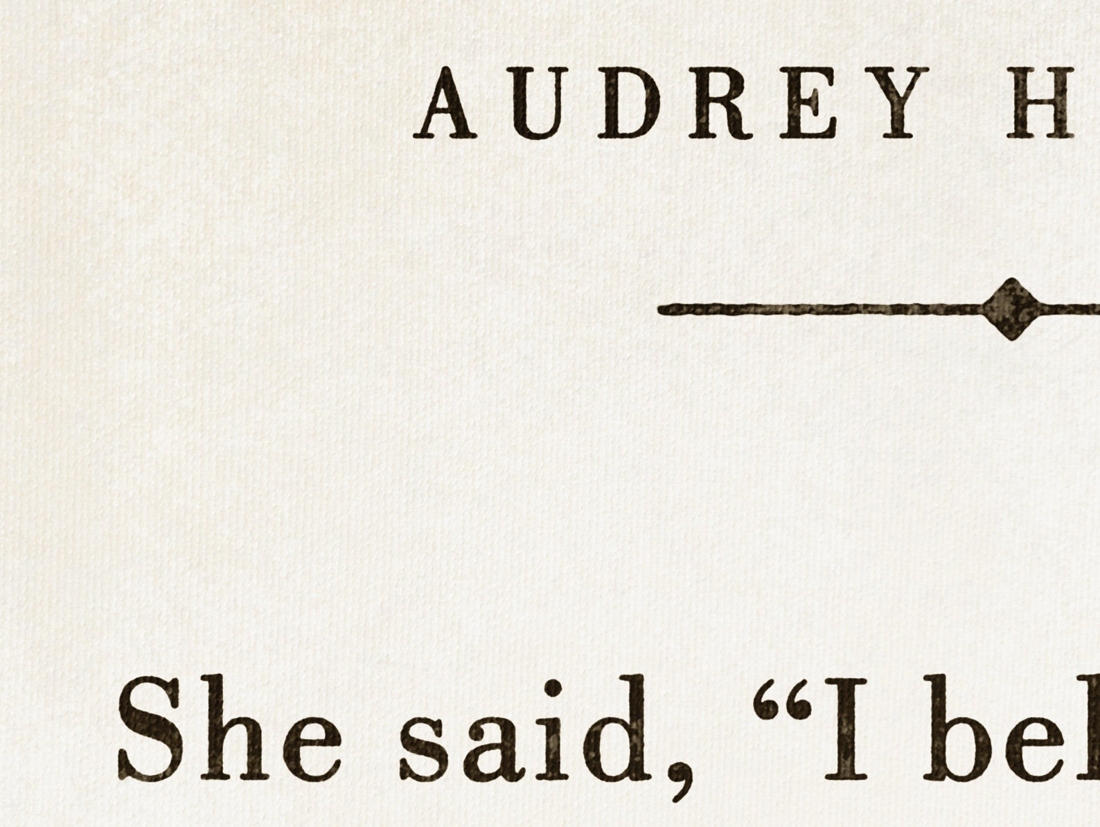 Audrey Hepburn Quote I Believe in Pink Book Quote Sign | Etsy