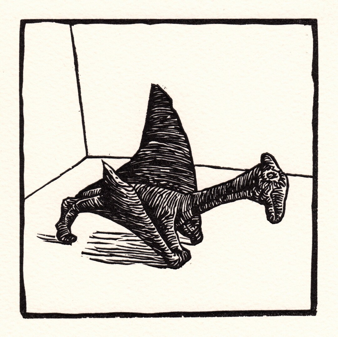 Animal Nik-naks Pterosaur Linocut - Etsy
