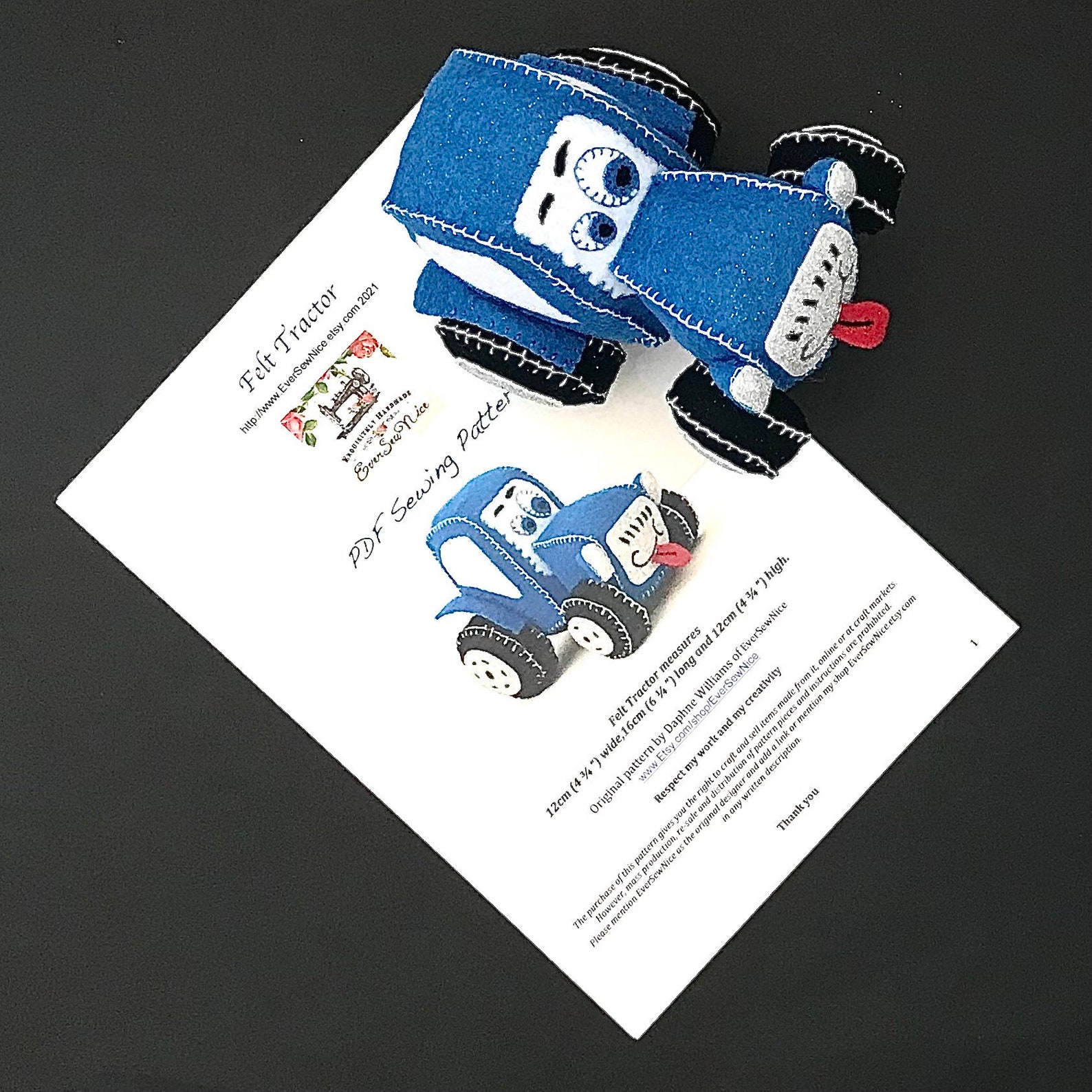 Felt Tractor Sewing Pattern Toy Tractor PDF Pattern Farm | Etsy