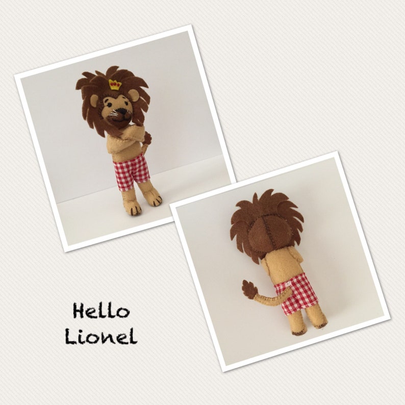 Felt Lion Sewing Pattern Lion Plushie Felt Lion Toy Lion - Etsy UK