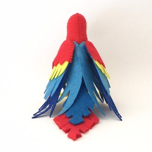 Felt Parrot, Felt Macaw, Sewing Pattern, Plushie, Felt Parrot, Plush ...