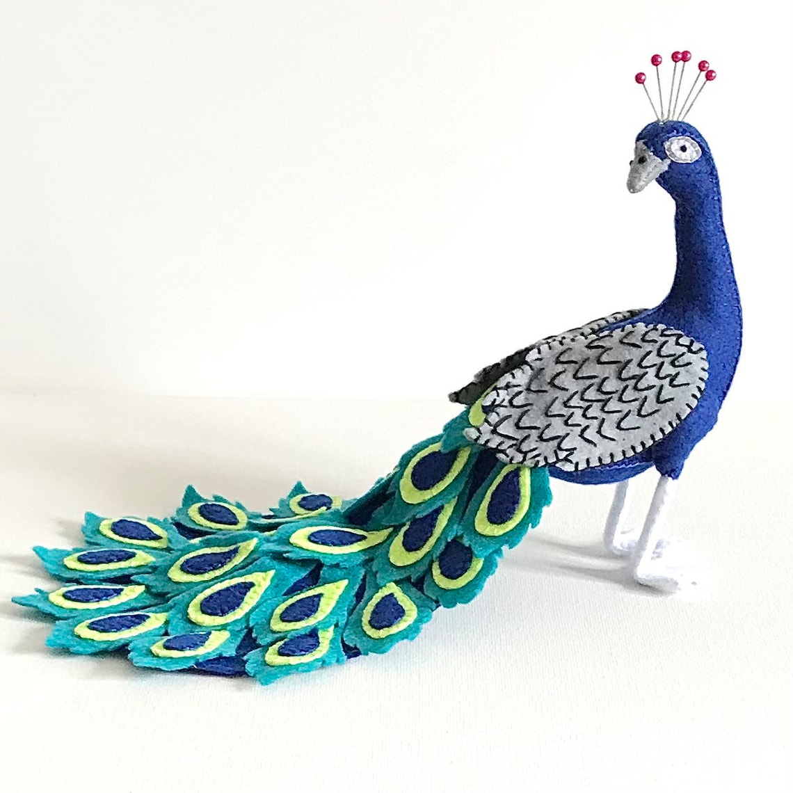 Peacock PDF Sewing Pattern Felt Bird Plushie Bird Exotic - Etsy