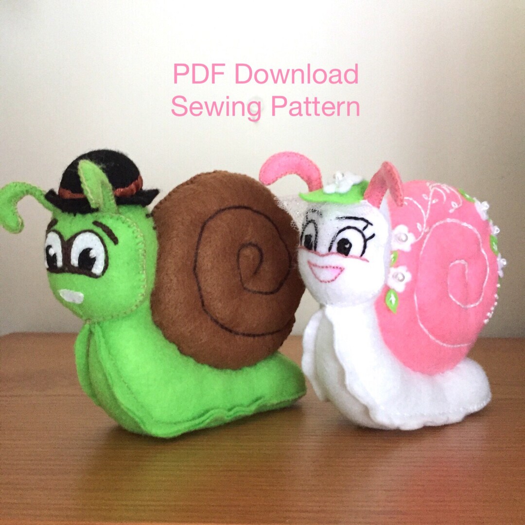 Felt Snail Sewing Pattern: Plushie Toy DIY (PDF Pattern) - Etsy