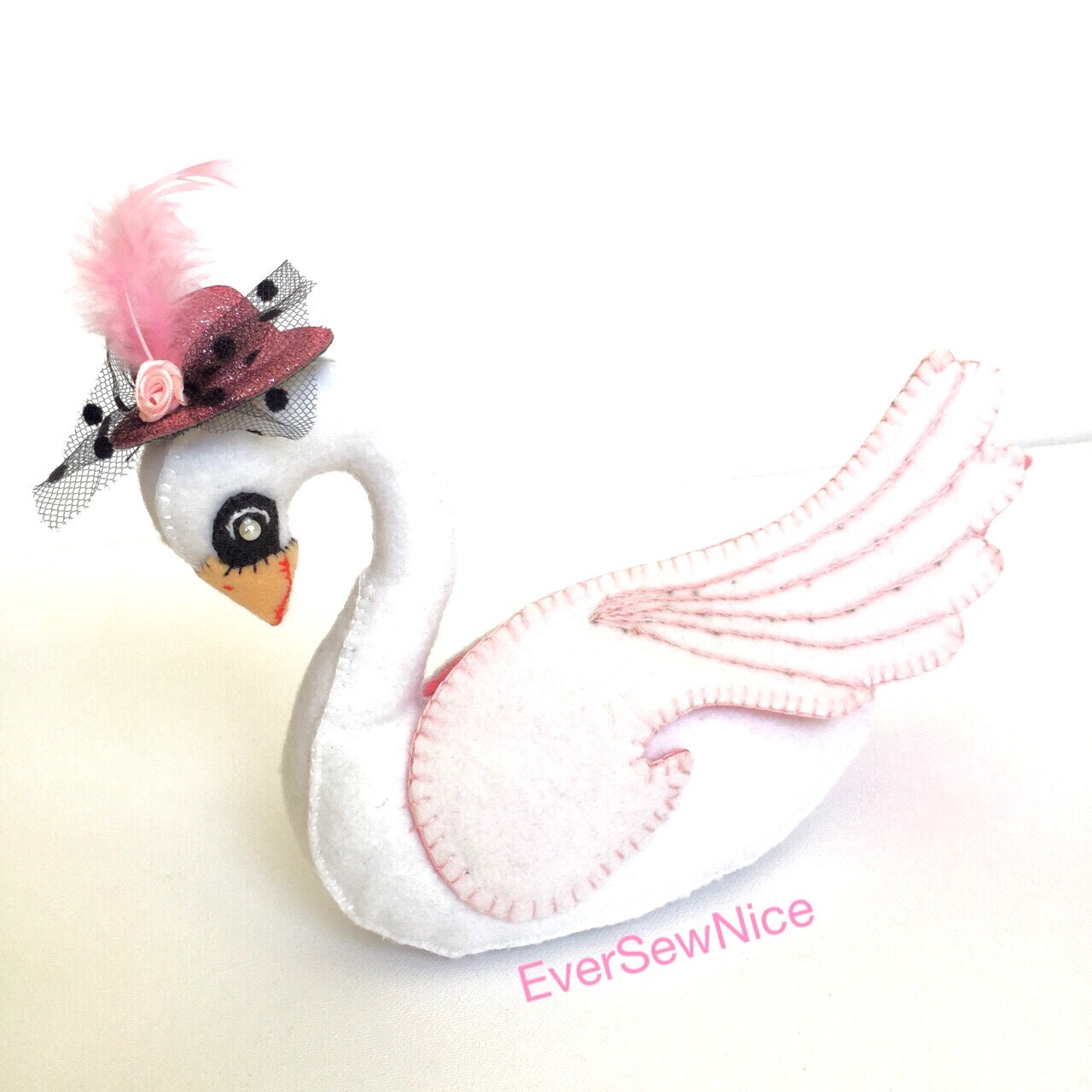 Felt Swan Sewing Pattern Tutorial Felt Plushie Toy Swan | Etsy