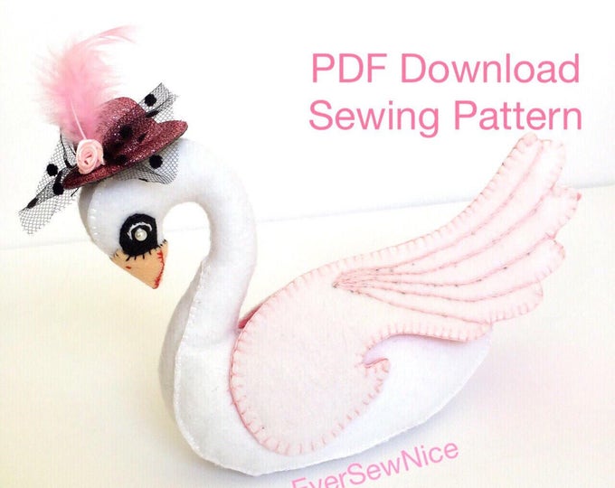 Swan Pattern, Felt Pattern, Pdf Pattern, Svg Pattern, Diy Pattern ...