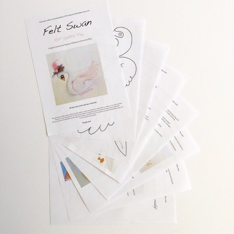 Felt Swan Sewing Pattern Tutorial Felt Plushie Toy Swan | Etsy Felt Swan Sewing Pattern Tutorial Felt Plushie Toy Swan | Etsy