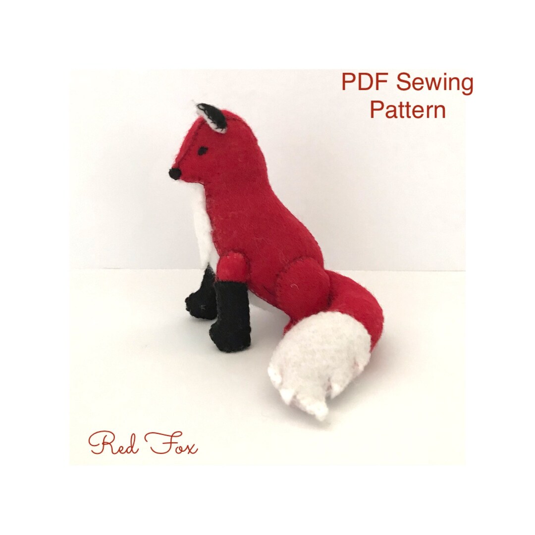 Felt Red Fox PDF Sewing Pattern - Toy Fox Plushie, Holiday Project, Kidsroomdecor, Hand Sewing ...
