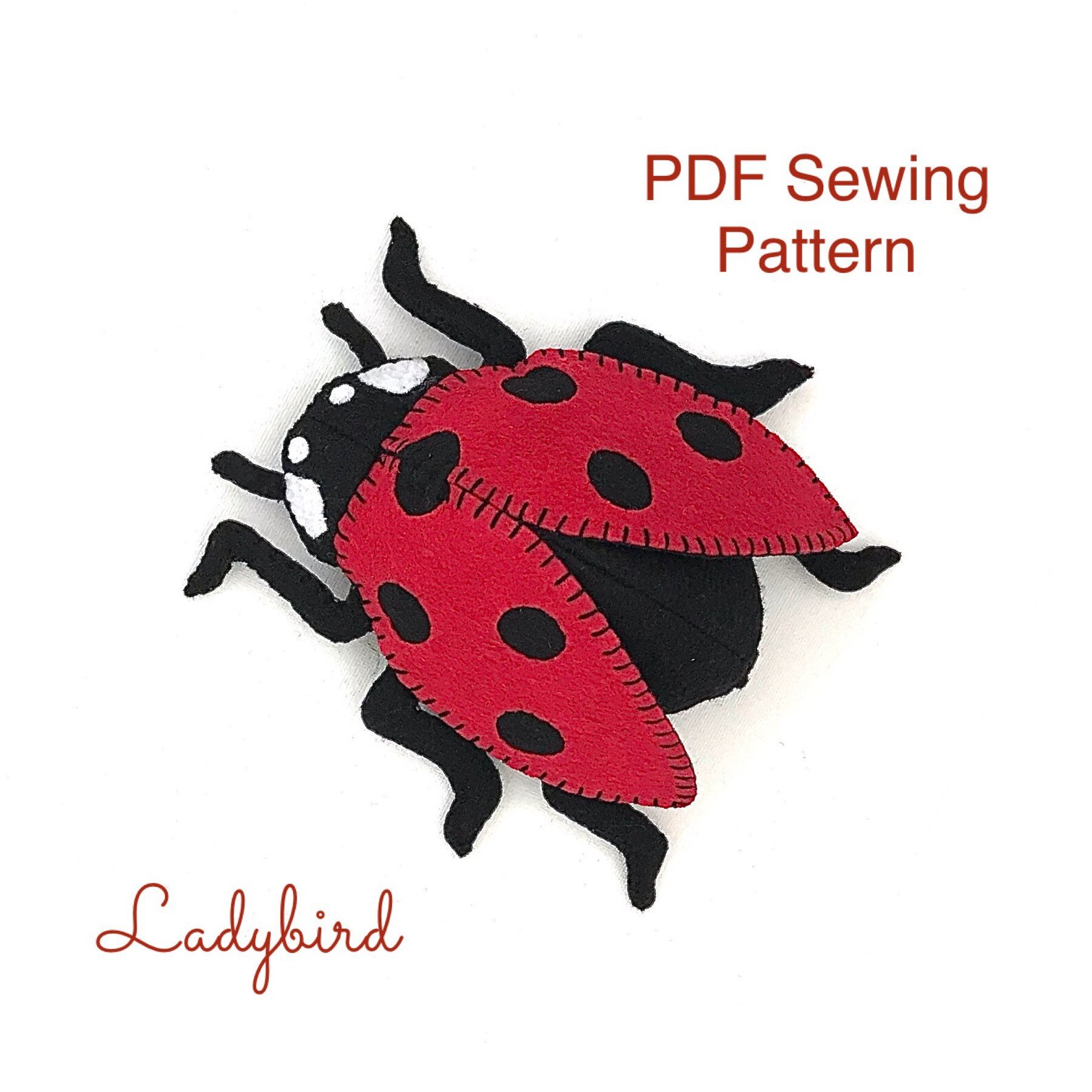 Felt Ladybird Sewing pattern Plushie PDF Pattern sewing | Etsy