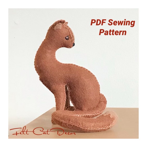 Felt Cat PDF Pattern Felt Cat Cat Decoration Sewing | Etsy