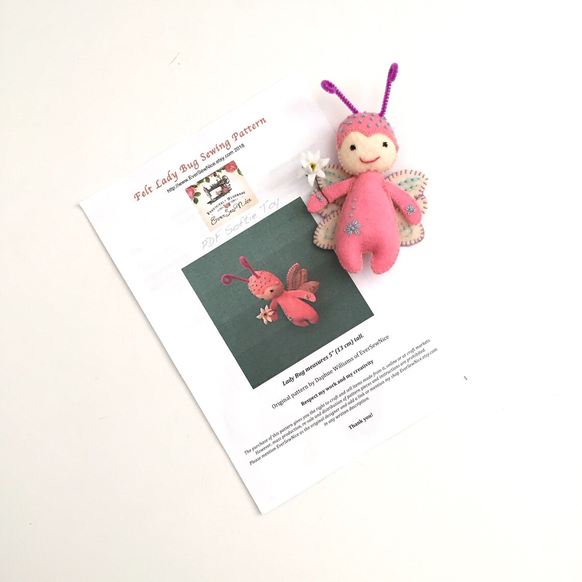 Felt Lady Bug Sewing Pattern Butterfly Sewing Pattern Felt - Etsy