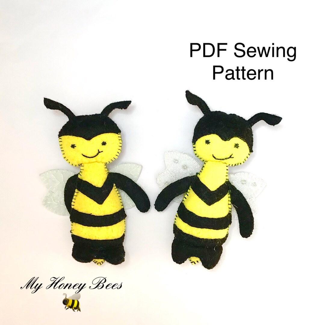 Felt Bee PDF Sewing Pattern, Honey Bee Toy Design, Bee Nursery ...