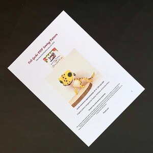 Felt Gecko PDF Sewing Pattern Embroidered Gecko, Holiday Hand Sewing ...