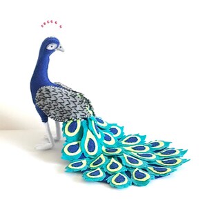 Peacock PDF Sewing Pattern Felt Bird, Plushie Bird, Exotic, PDF Pattern ...