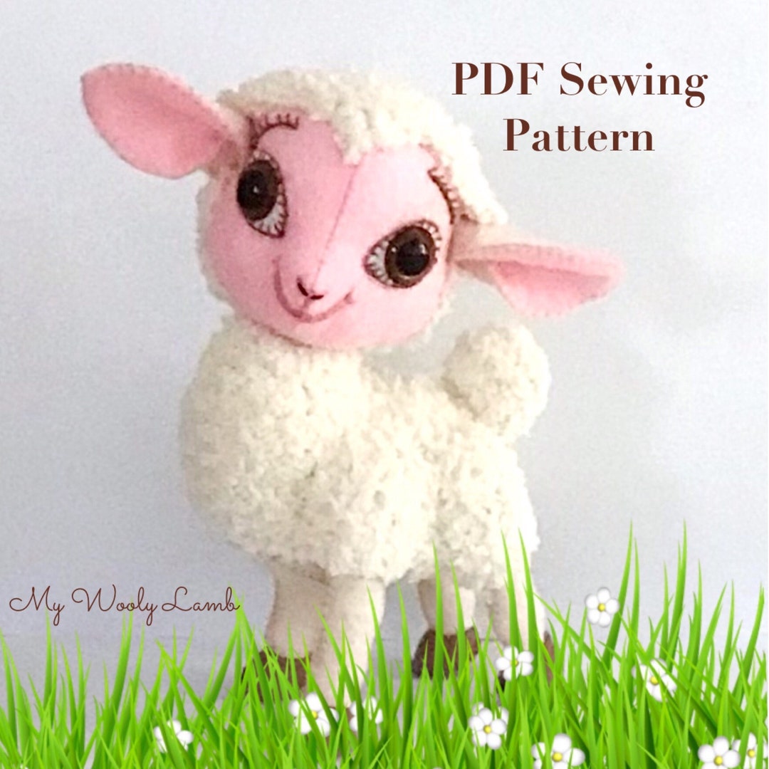 Felt 3D Wooly Lamb PDF Sewing Pattern - Plushie Cute Lamb, PDF Pattern ...