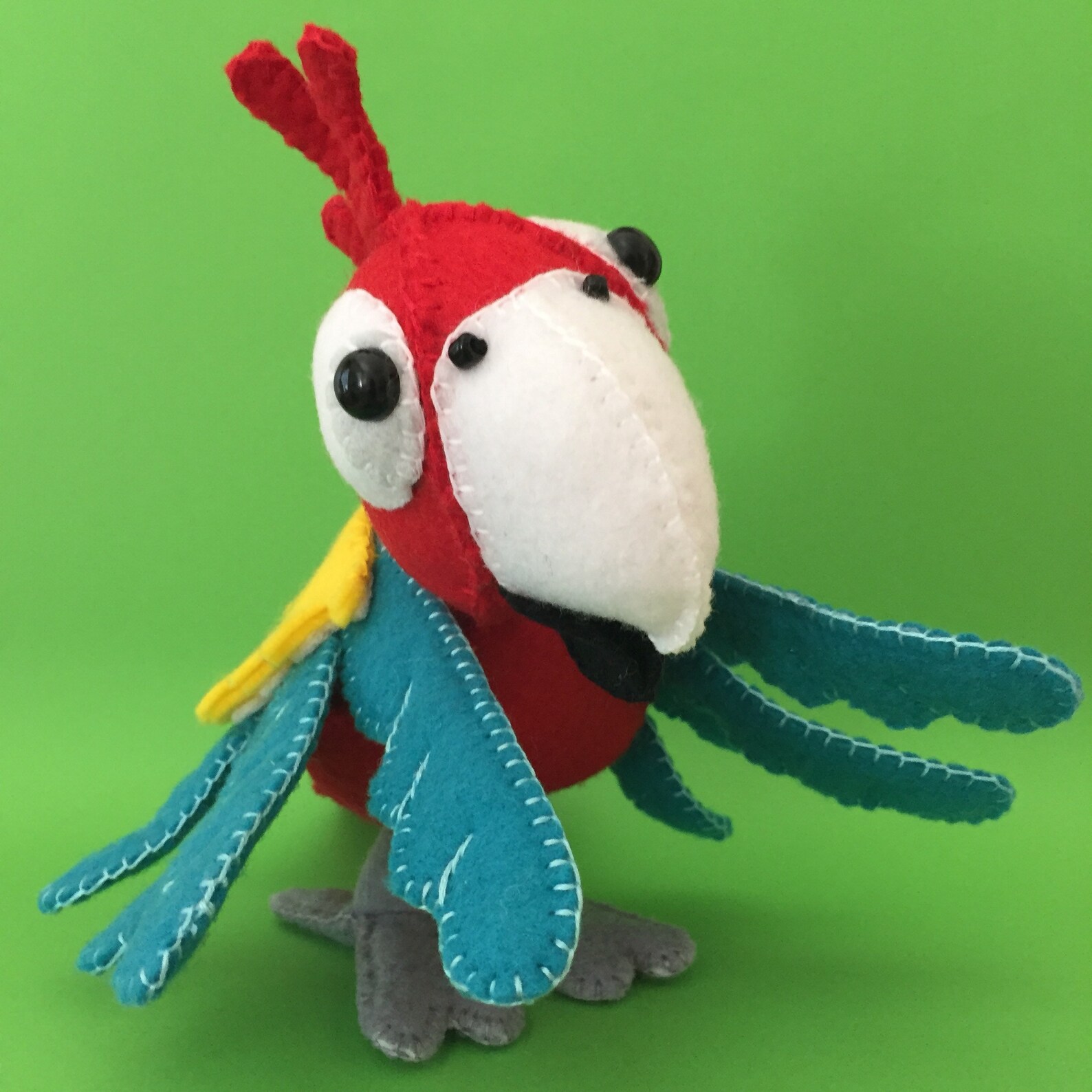 Felt Parrot Sewing Pattern Plushie Felt Parrot Plushie - Etsy