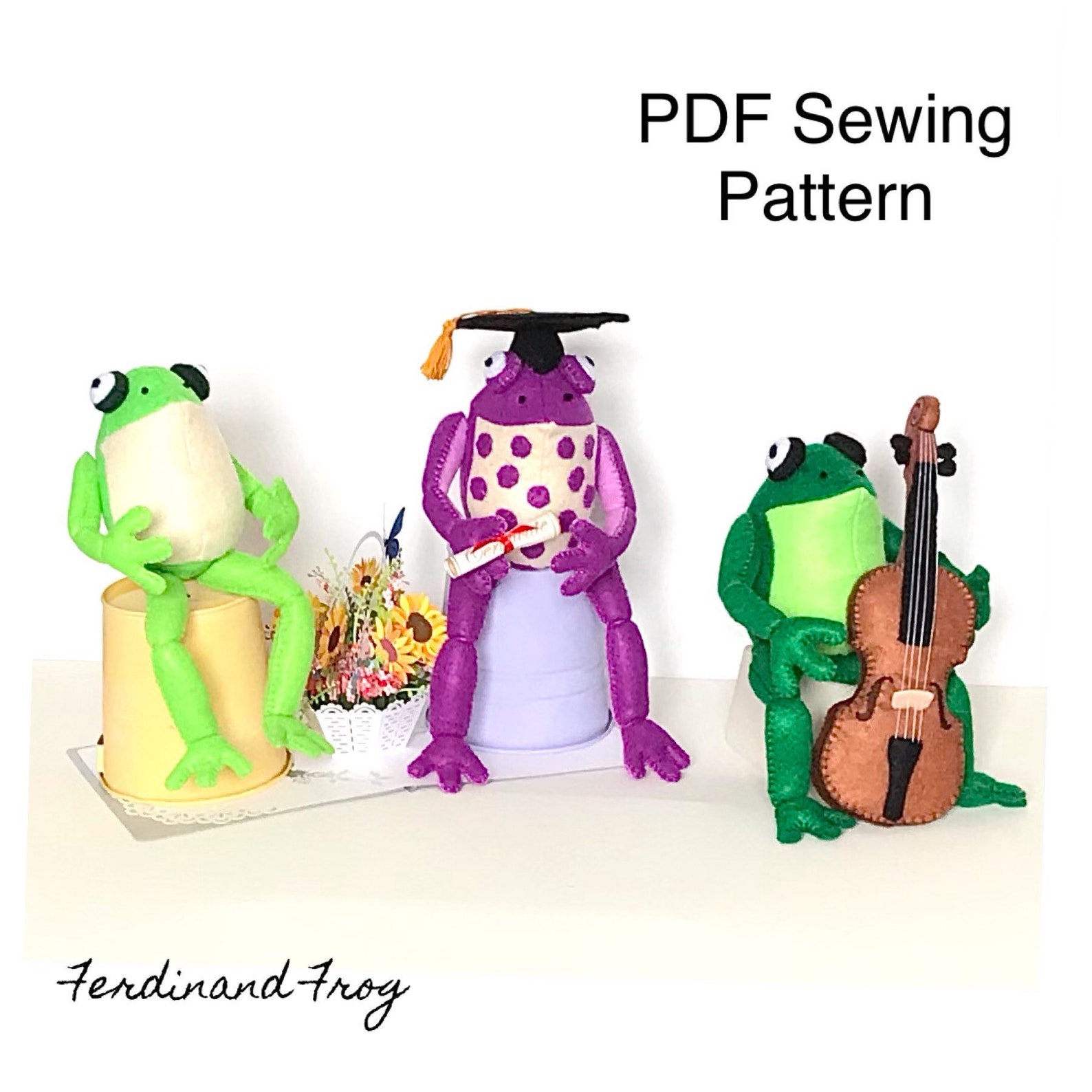 Ferdinand Frog PDF Sewing Pattern Felt Plushie Character - Etsy UK