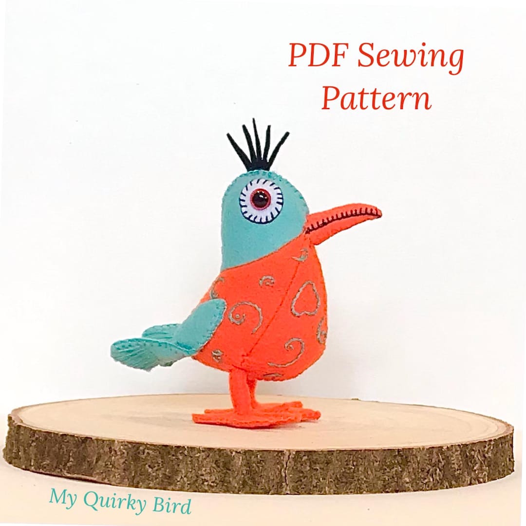 Felt Quirky Bird Sewing Pattern: 3D Plushie Toy (PDF) - Etsy