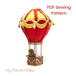 Felt Hot Air Balloon Sewing Pattern, PDF, Kidsroomdecor, Keepsake ...