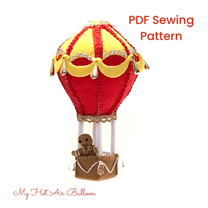 Felt Hot Air Balloon Sewing Pattern: DIY Kids Room Decor (PDF) - Etsy