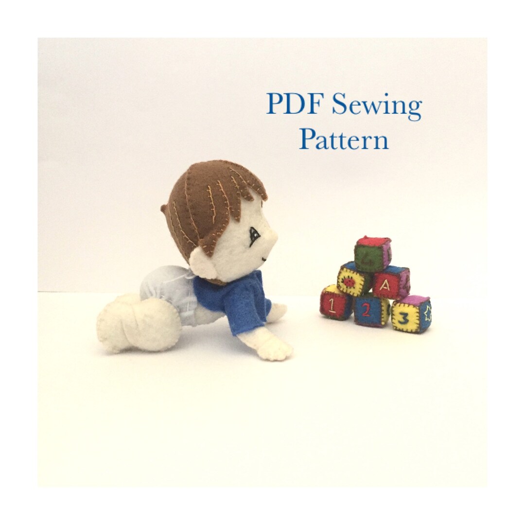 Felt Crawling Baby Sewing Pattern: Handmade Doll (PDF Pattern) - Etsy