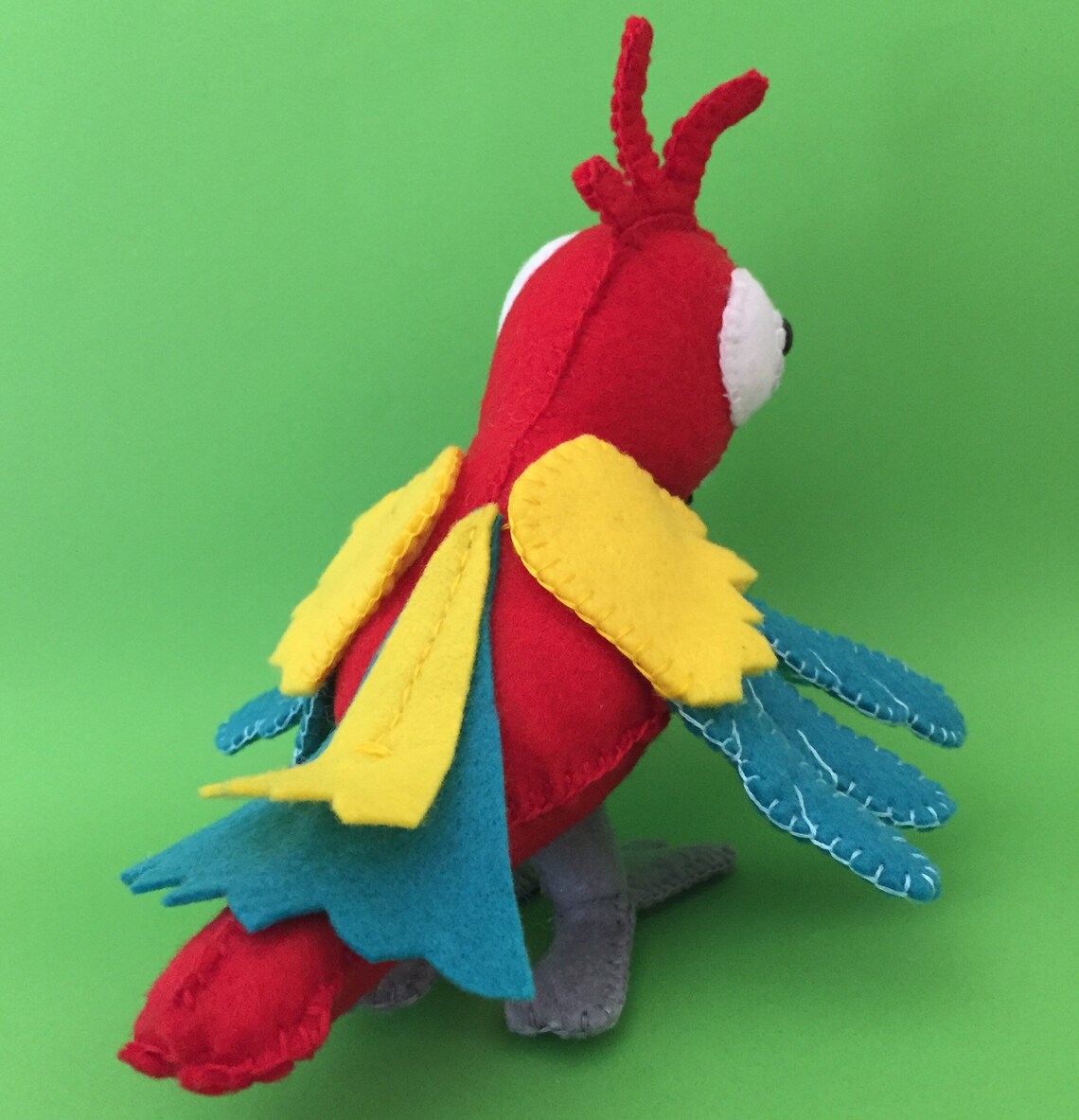 Felt Parrot Sewing Pattern, Plushie, Felt Parrot, Plushie Parrot, Toy ...