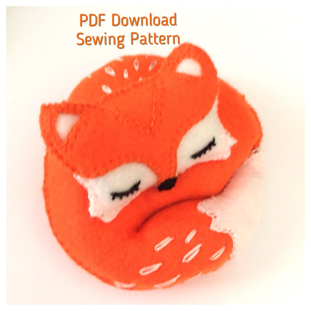 Felt Sleeping Fox PDF Sewing Pattern, DIY Stuffed Animal, Fox Sewing ...